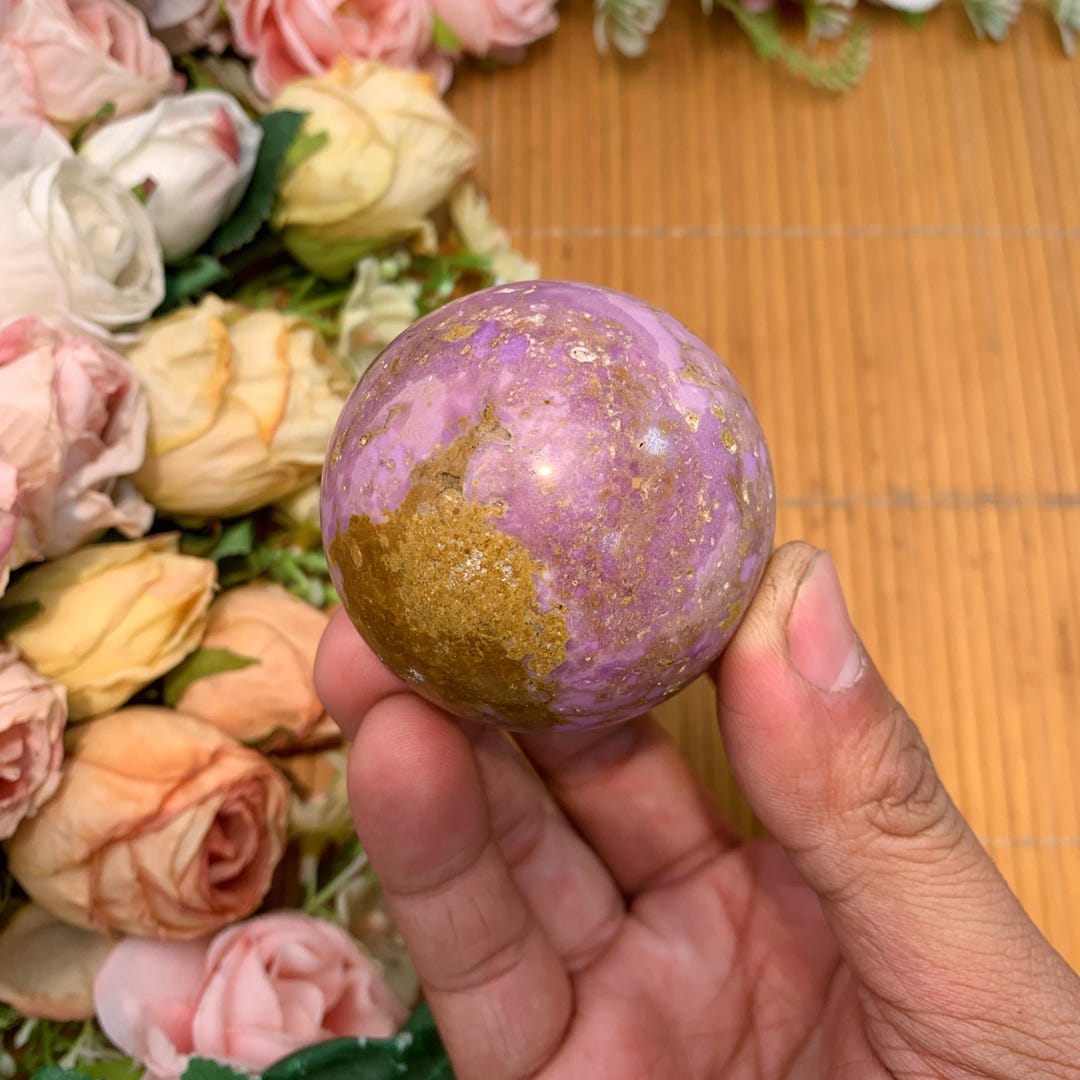 Phosphosiderite Sphere 5.3cm- Stunning Home Decor Piece for Soothing Energy - Thoughtful Gift ...