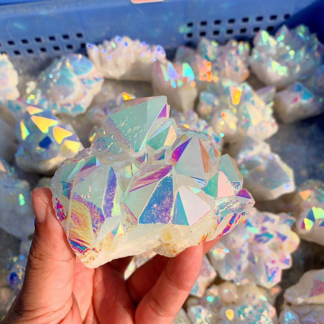 300g+ Aura Quartz Cluster Crystal Clusters Angel Aura Cluster Aura ...