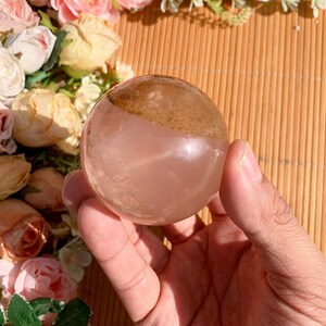 1PC Starlight Golden Healer Quartz Sphere, Dendritic Quartz, 59mm High ...