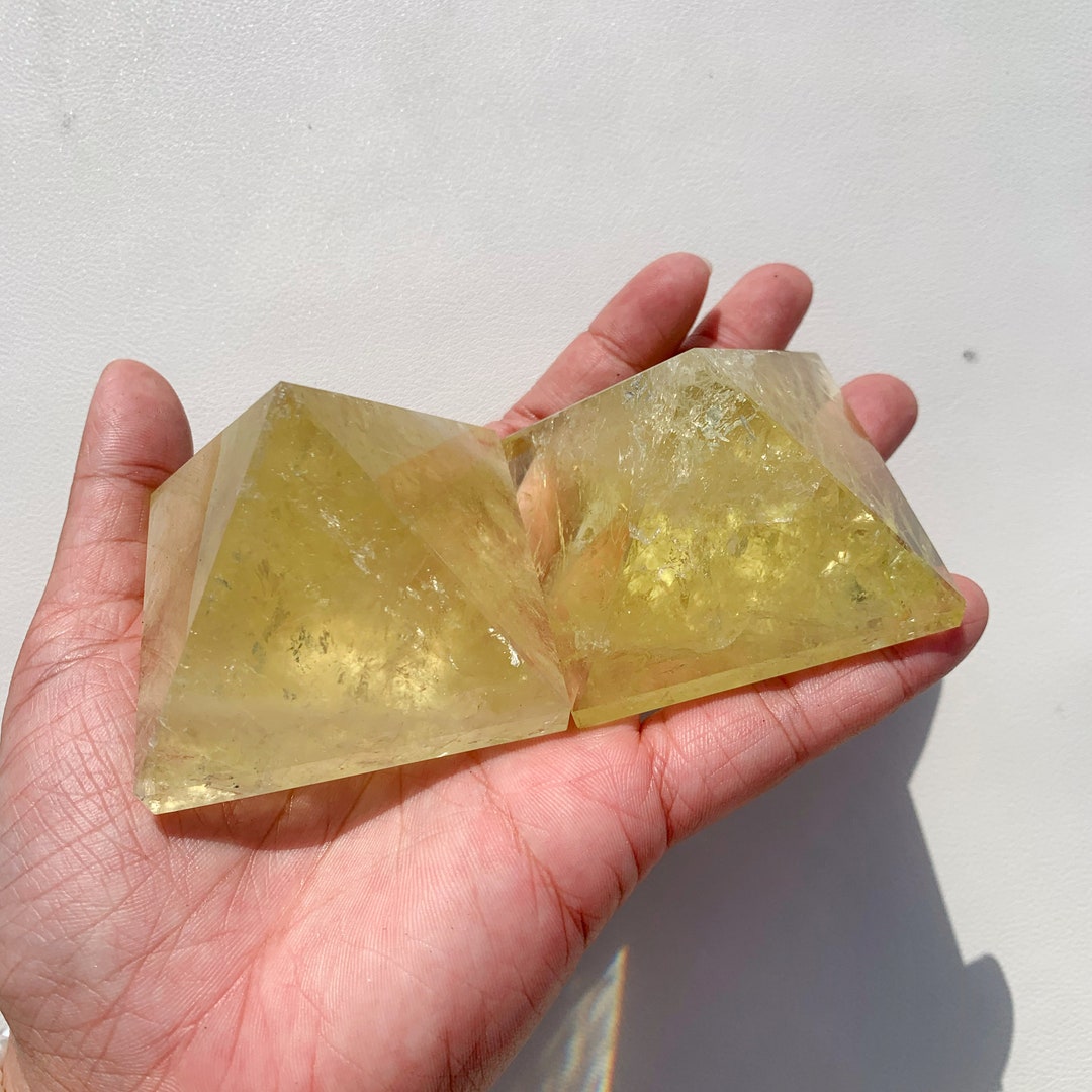Handmade Rainbow Citrine Pyramid: Chakra Balancing Crystal (2 ...