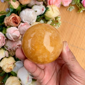 1PC 6.5cm Golden Healer Sphere, Gold Hematoid Quartz Sphere, Golden ...