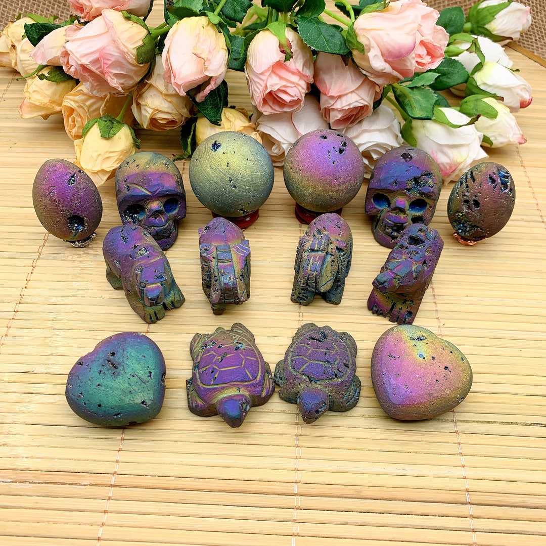 Aura Sphalerite Carving Sphere Heart Skull Elephant Turtle Bear Eggs ...