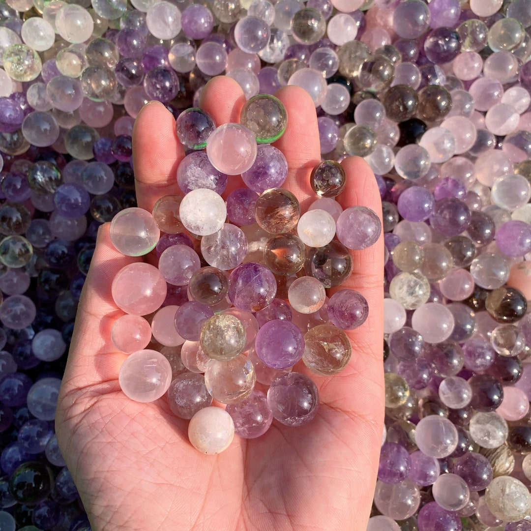 100gnatural Mini Mix Crystal Spheres Rose Quartz Sphere Citrine Spheres ...