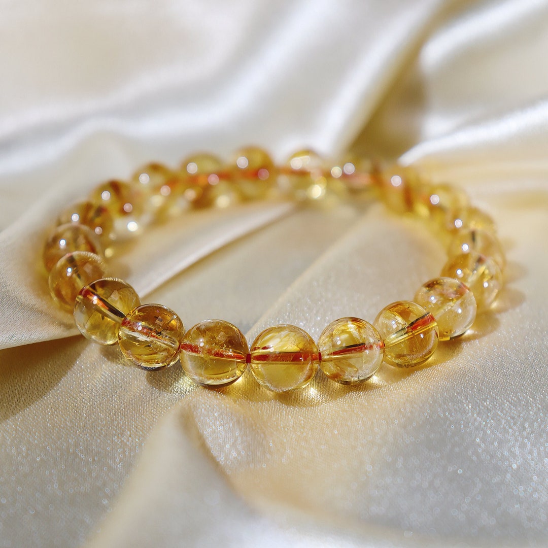 Rainbow Citrine Bracelet: 9mm Brazilian Crystal, Abundance Stone ...