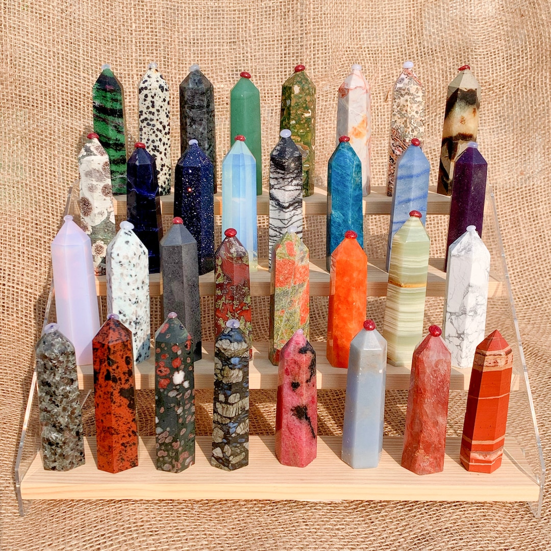 8.5cm 40 Kinds Natural Crystal Tower Crystal Box Crystal Healing Tower ...