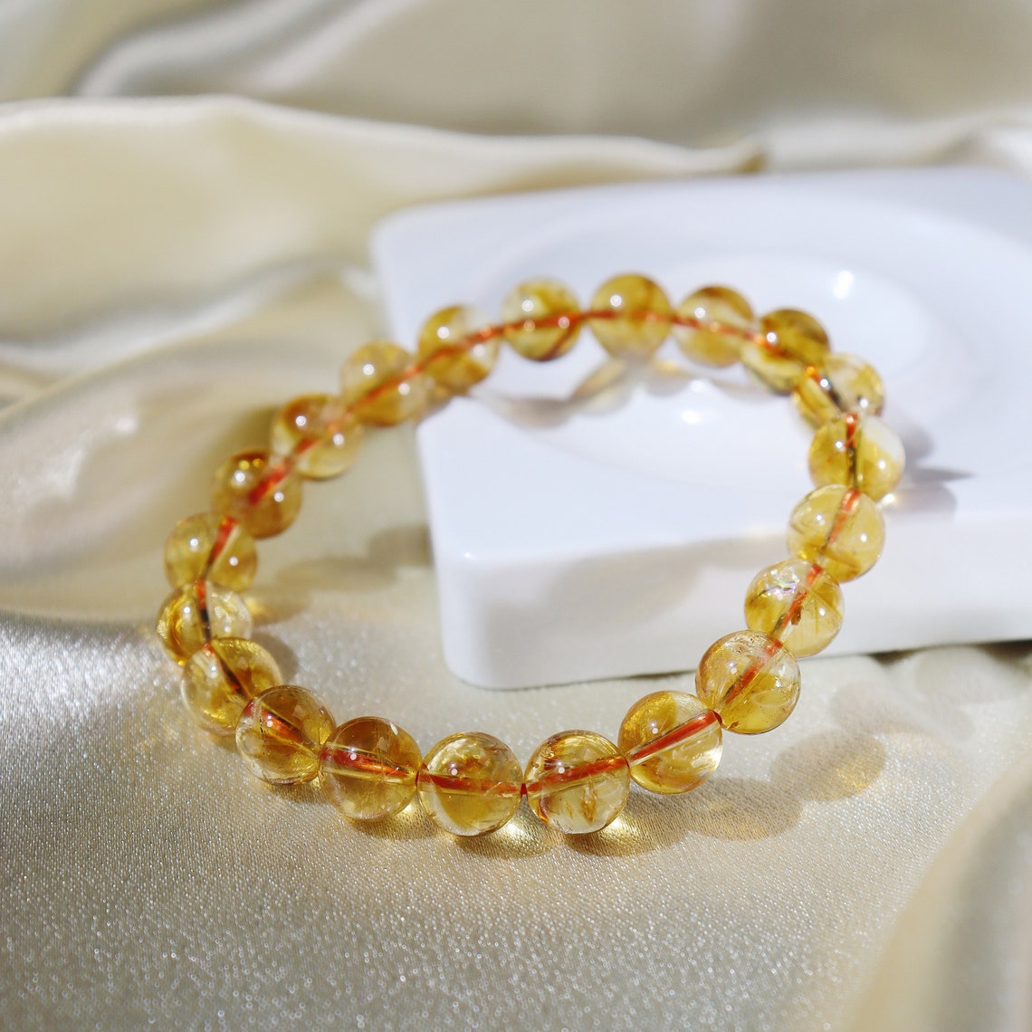 Rainbow Citrine Bracelet: 9mm Brazilian Crystal, Abundance Stone ...