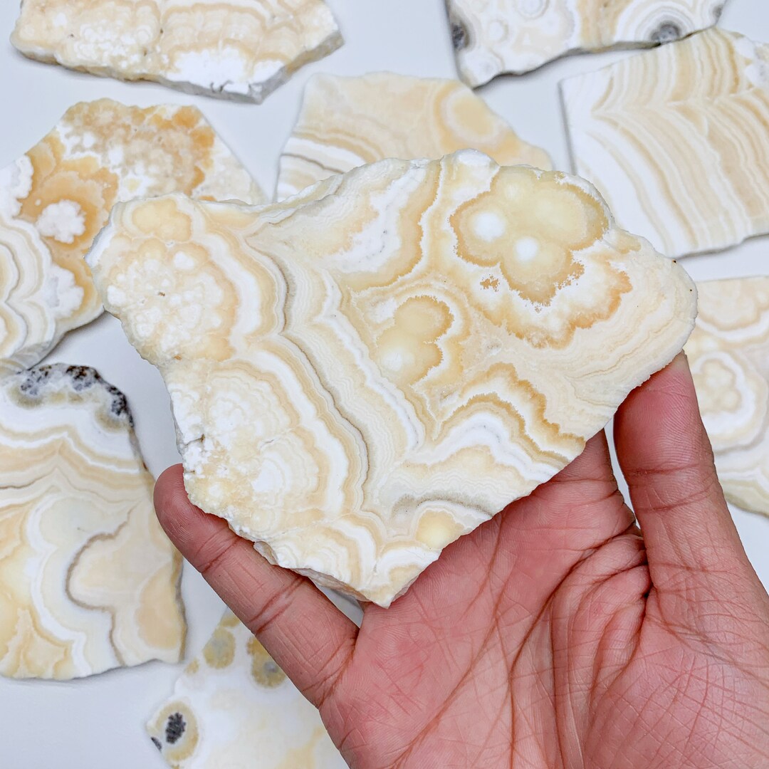 1PC Stunning Orange Yellow Calcite Slabs Beautifully Polished Crystal ...