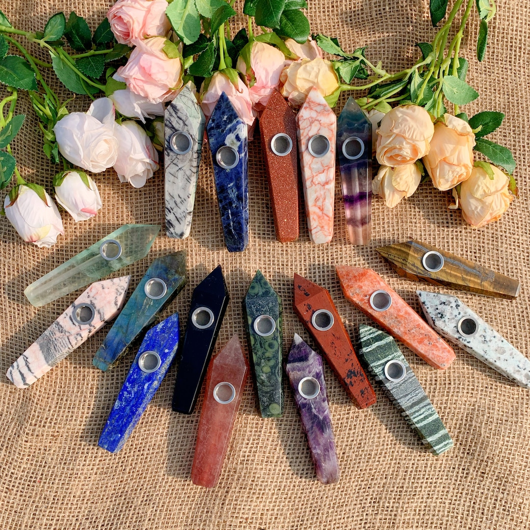 1PC Handmade Gemstone Smoking Pipes, Stone Crafted, Ideal for Relaxing ...