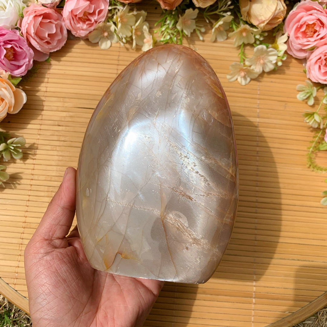 AAA pierre de lune pêche de haute qualité forme libre pierre de lune ...