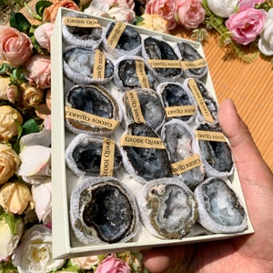 Cut & Polished Mexican Agate Geode Box, Stunning Stone Storage, Ideal for Keepsakes, Thoughtful ...