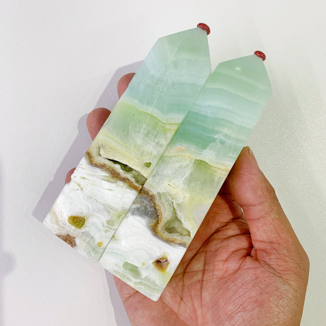 Natural Crystal Caribbean Calcite Tower, 14cm Healing Crystal for ...