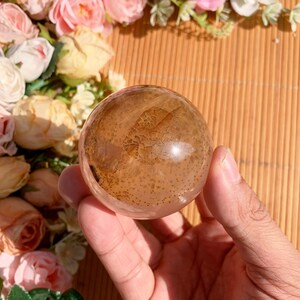 1PC Starlight Golden Healer Quartz Sphere, Dendritic Quartz, 59mm High ...