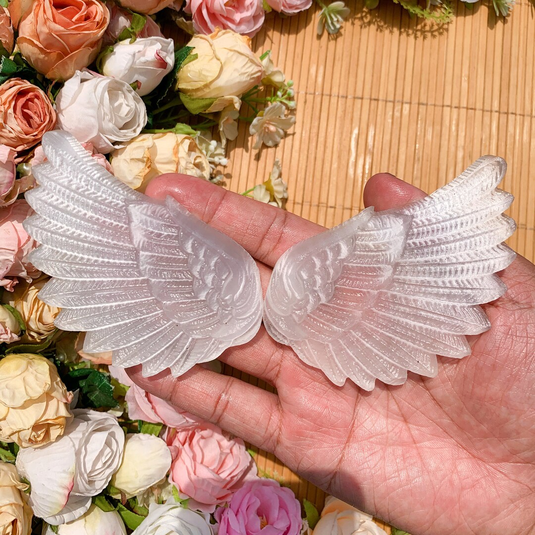 A Pair of Selenite Wings, Healing Crystals, Angel Wings, Fairy Wings ...
