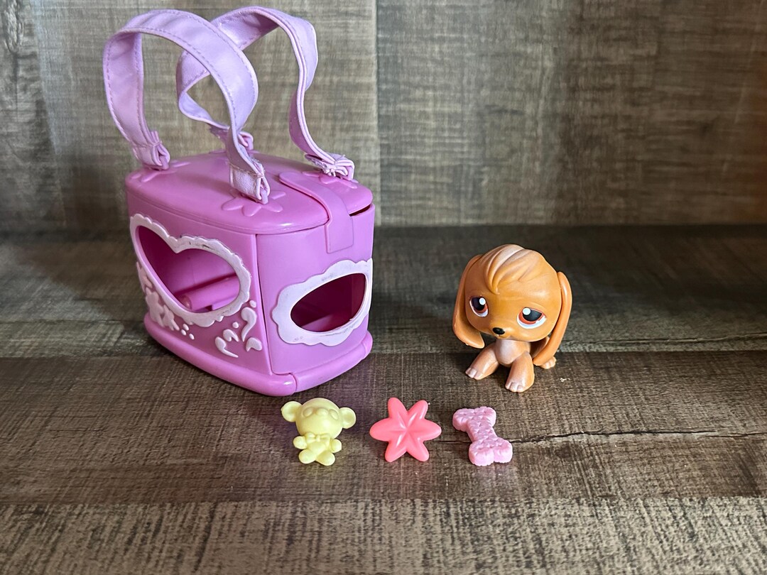 Littlest Pet Shop ~ Portable Pets, Beagle #16 + Carrier & Accessories ...