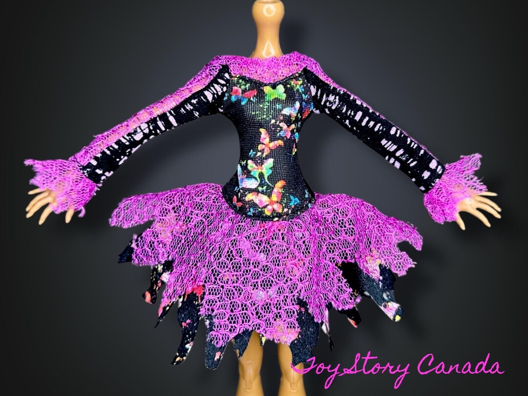 Monster High Bonita Femur ~ Freaky Fusion ~ Purole & Black Dress - Etsy
