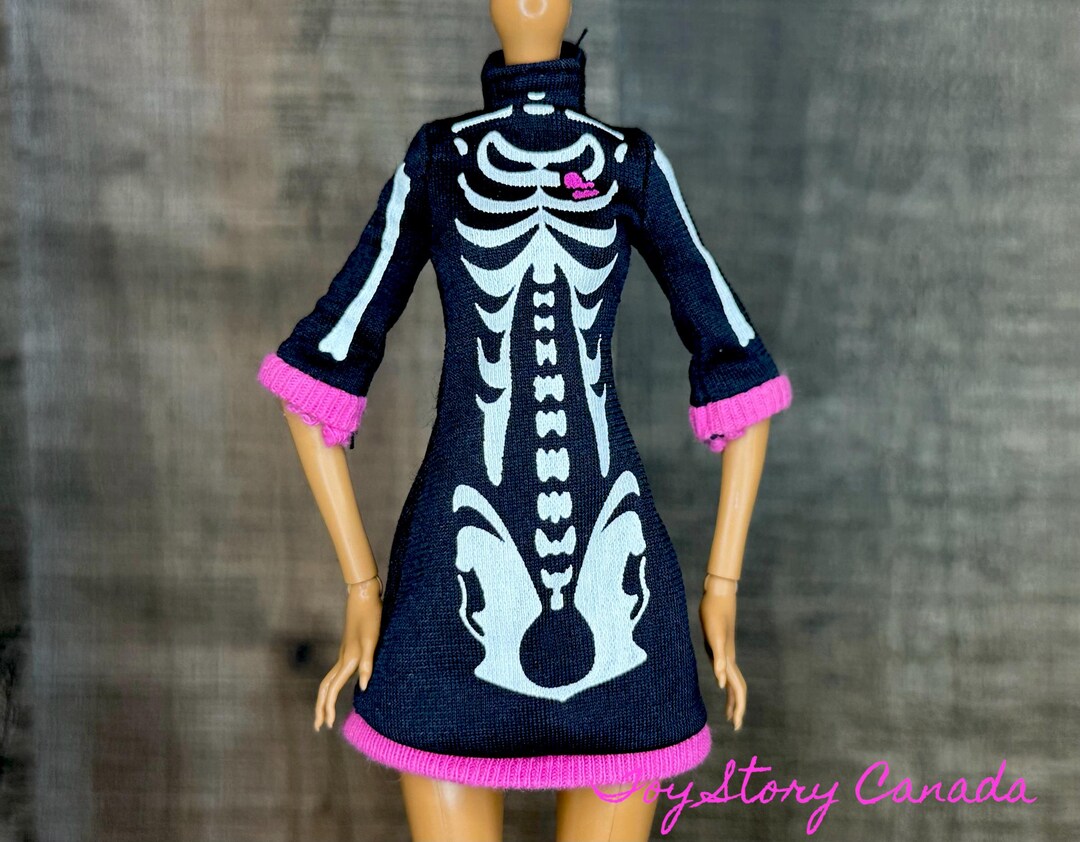 Create A Monster ~ Skeleton ~ Black Turtleneck Dress - Etsy