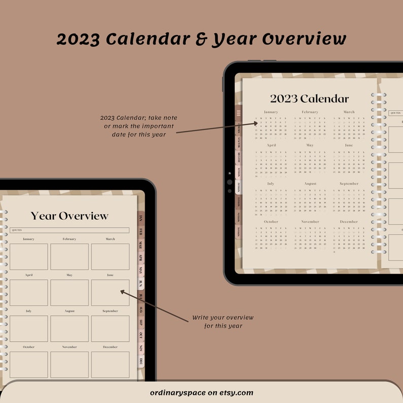 2023 Hyperlinked Digital Planner Undated Planner Notebooks - Etsy