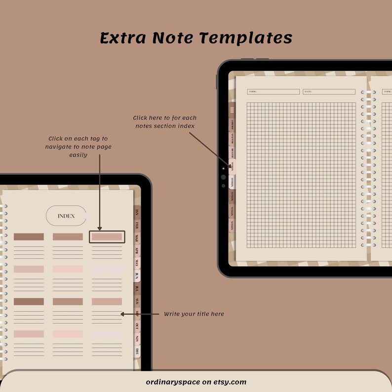 2023 Hyperlinked Digital Planner Undated Planner Notebooks - Etsy