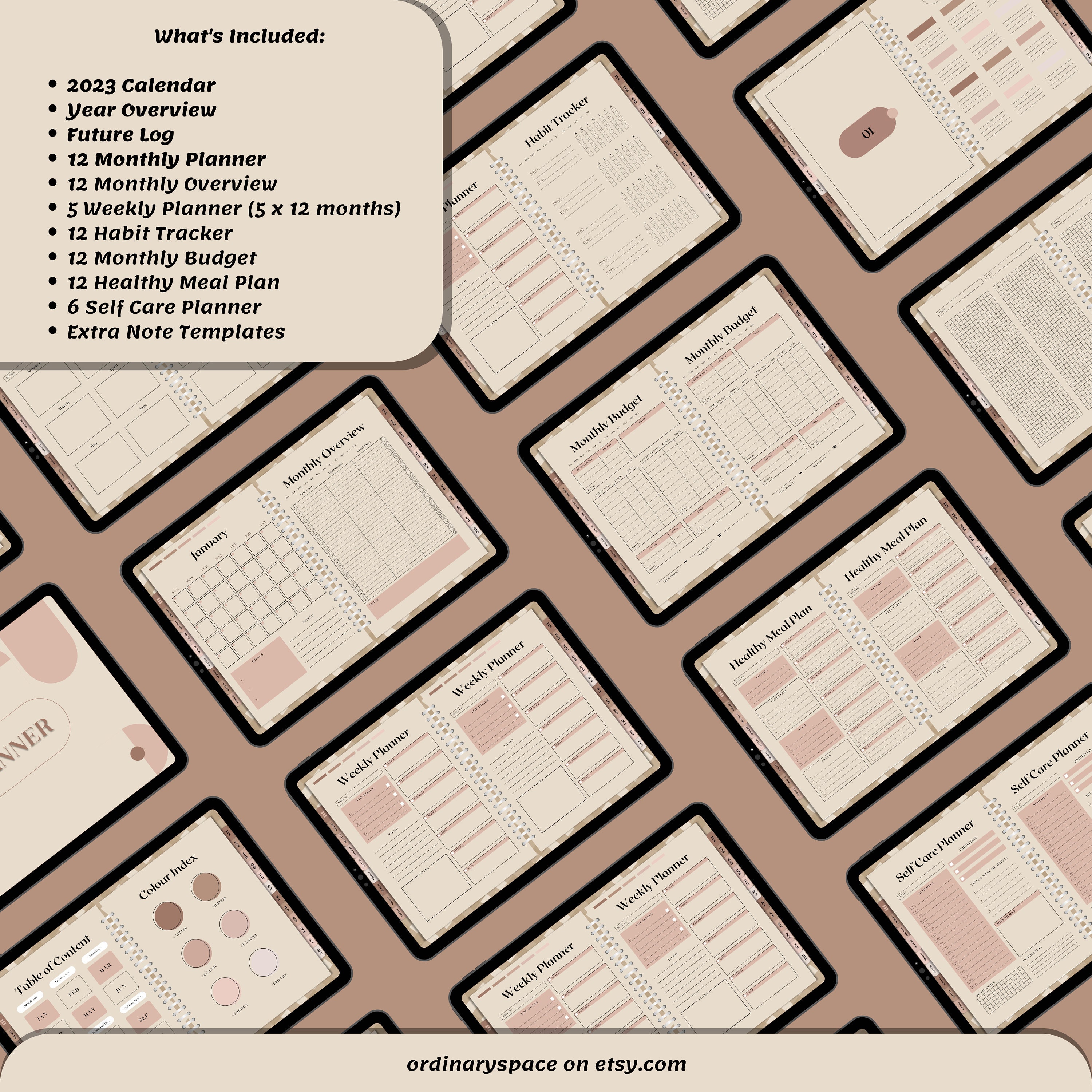 2023 Hyperlinked Digital Planner Undated Planner Notebooks - Etsy