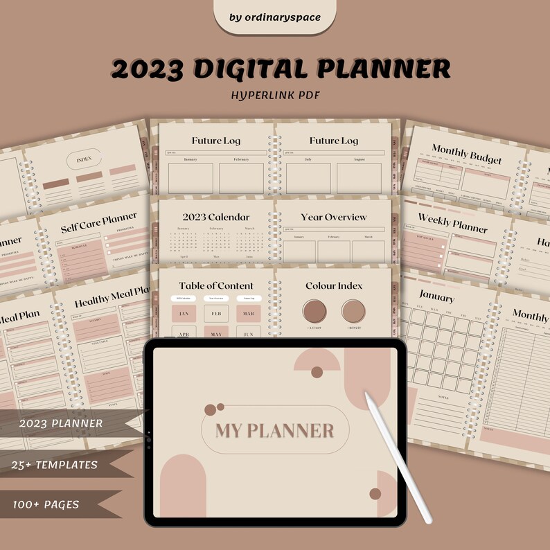 2023 Hyperlinked Digital Planner Undated Planner Notebooks - Etsy
