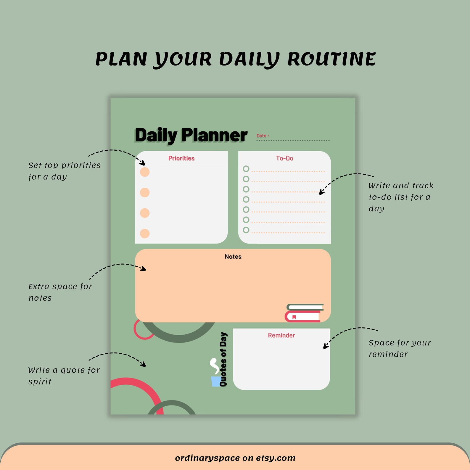 Digital Planner, Printable Planner, Study Planner, Daily Planner, Undated Planner, Notebooks ...