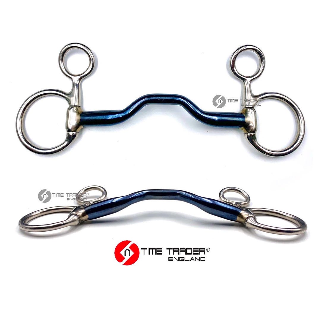 Baucher Hanging Cheek Blue Sweet Iron Ported Horse Bit Snaffle All ...