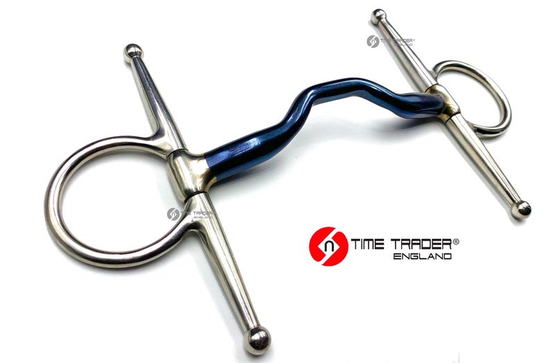 Full Cheek Blue Sweet Iron Fulmer Ported Horse Bit Snaffle 4.5inches ...