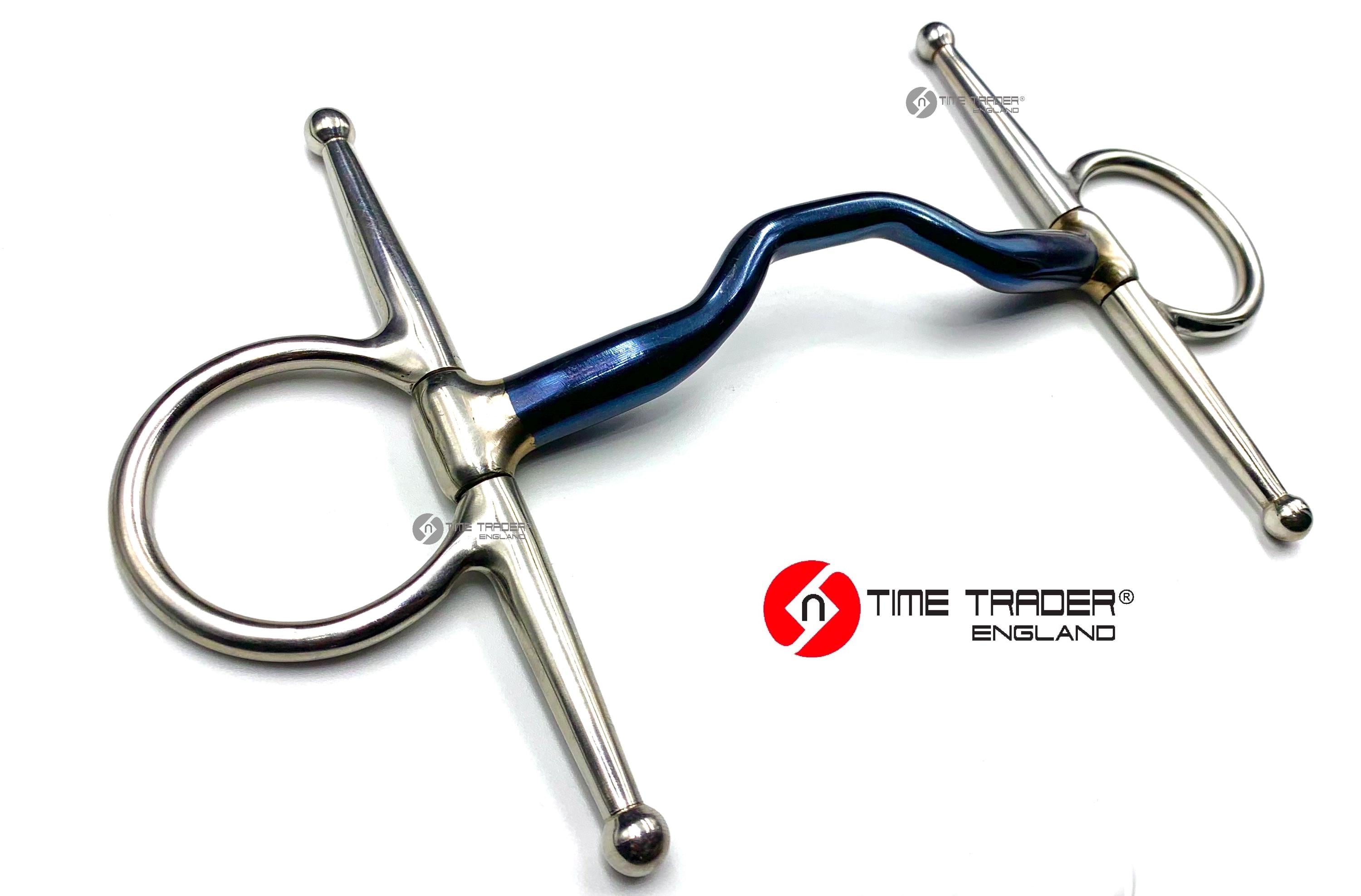 Full Cheek Blue Sweet Iron Fulmer Ported Horse Bit Snaffle 4.5inches ...
