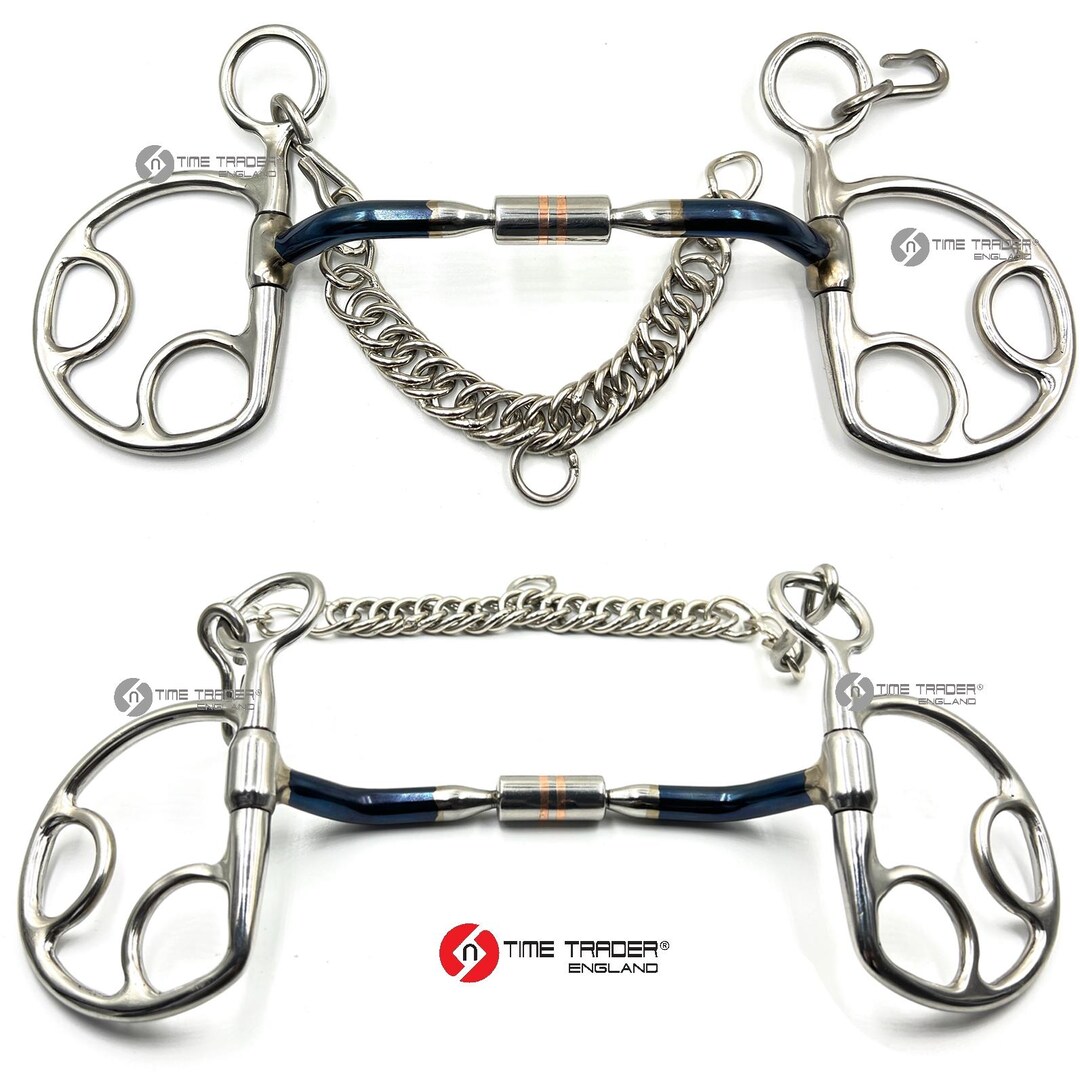Butterfly Flip Roller Blue Sweet Iron Port Horse Bit Snaffle Hanging ...
