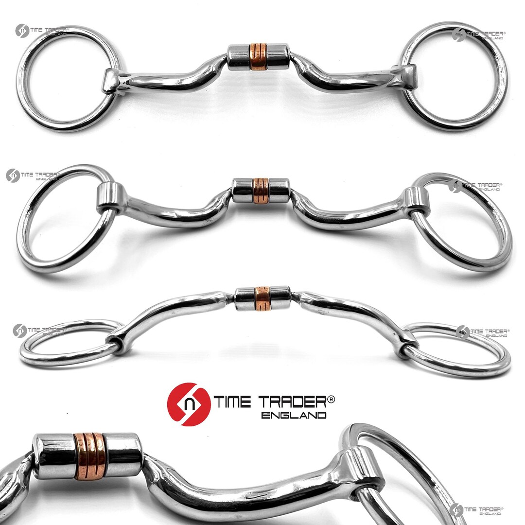 PONY 2" Inch Loose Ring Horse Bit Bradoon Snaffle With Copper Roller 3. ...