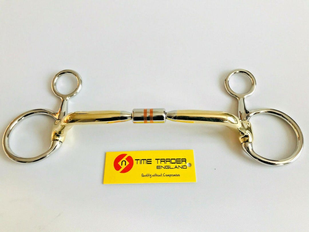 Baucher Hanging Cheek German Silver Copper Roller Horse Bit Snaffle 4.5" - 6.25" All Sizes UK ...