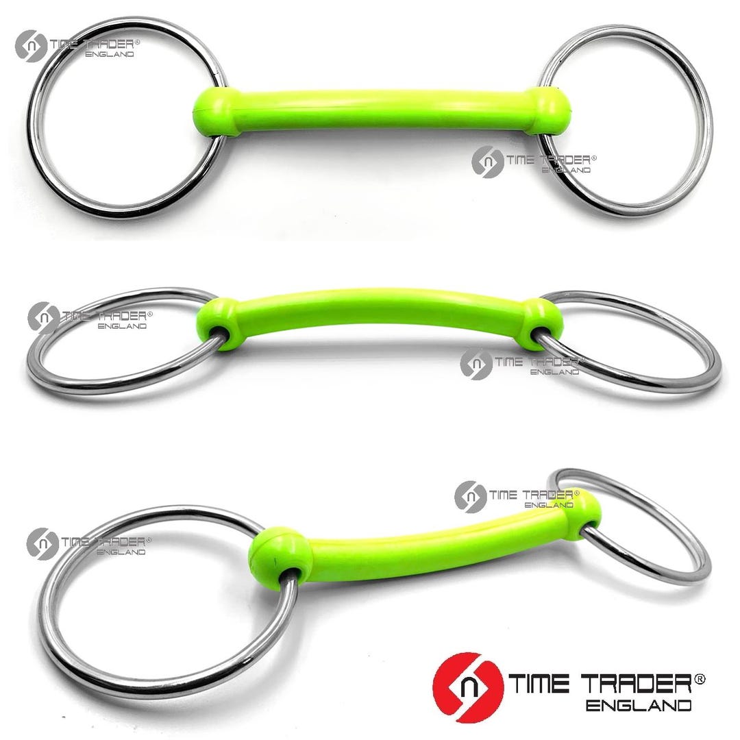 Loose Ring 3" Ring Hard Durable Rubber Mullen Mouth Snaffle Horse Bit 4 ...
