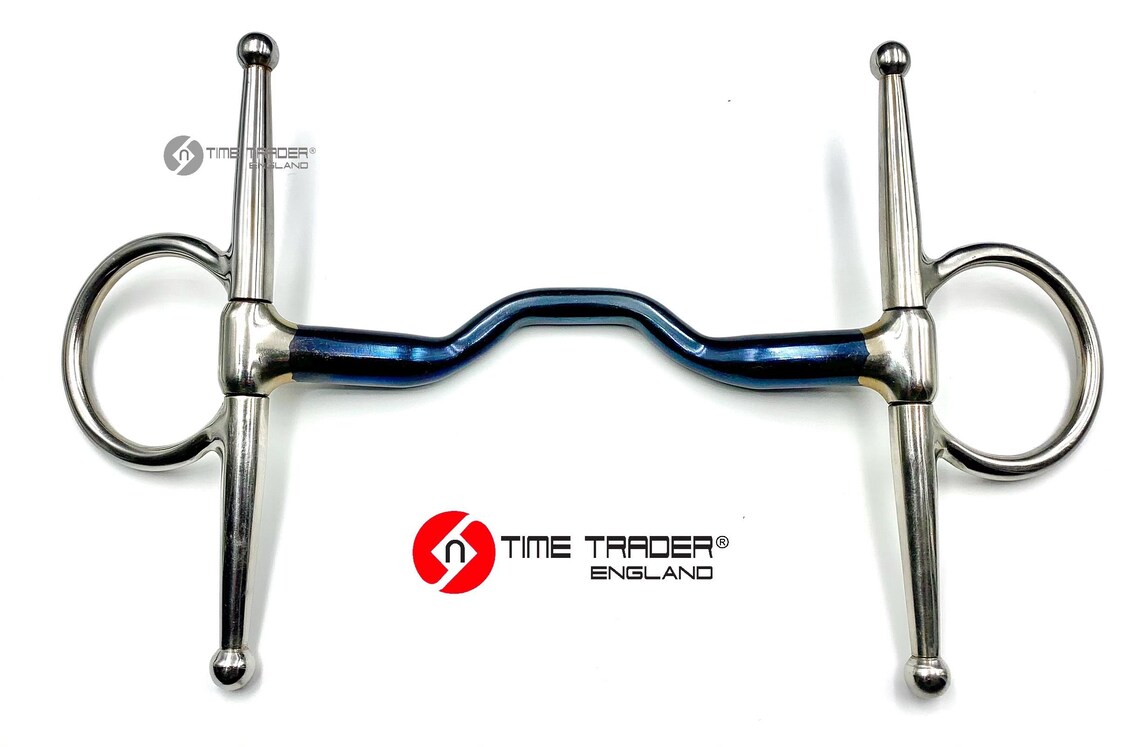 Full Cheek Blue Sweet Iron Fulmer Ported Horse Bit Snaffle 4.5inches ...