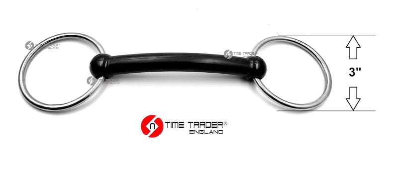 Loose Ring 3inch Ring Rubber Mullen Mouth Snaffle Horse Bit All Sizes 3 ...