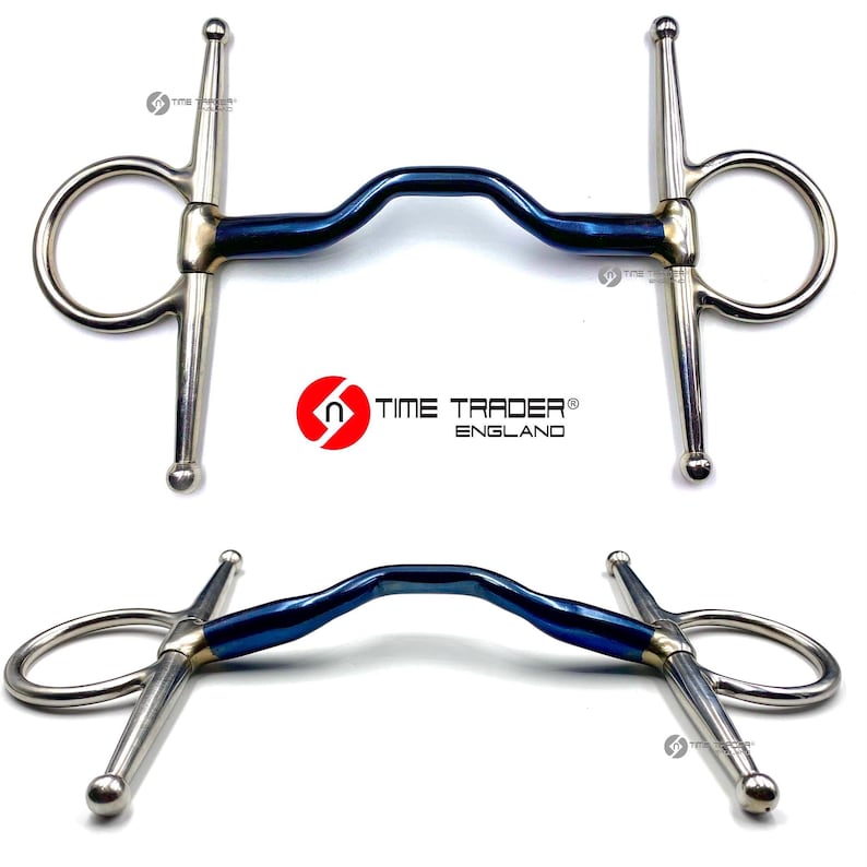 Full Cheek Blue Sweet Iron Fulmer Ported Horse Bit Snaffle 4.5inches ...