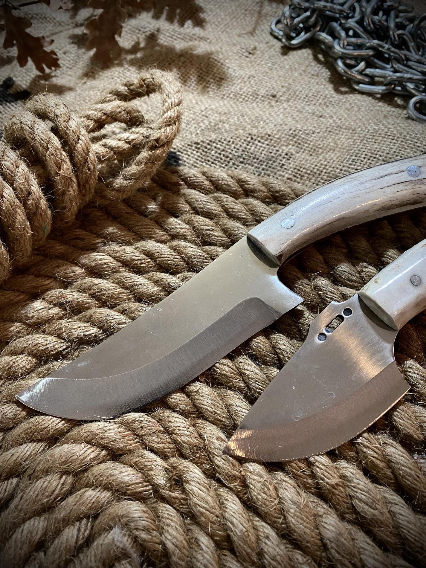 Handmade Dual Bushcraft Camping Knife deer Antler 2 Piece - Etsy