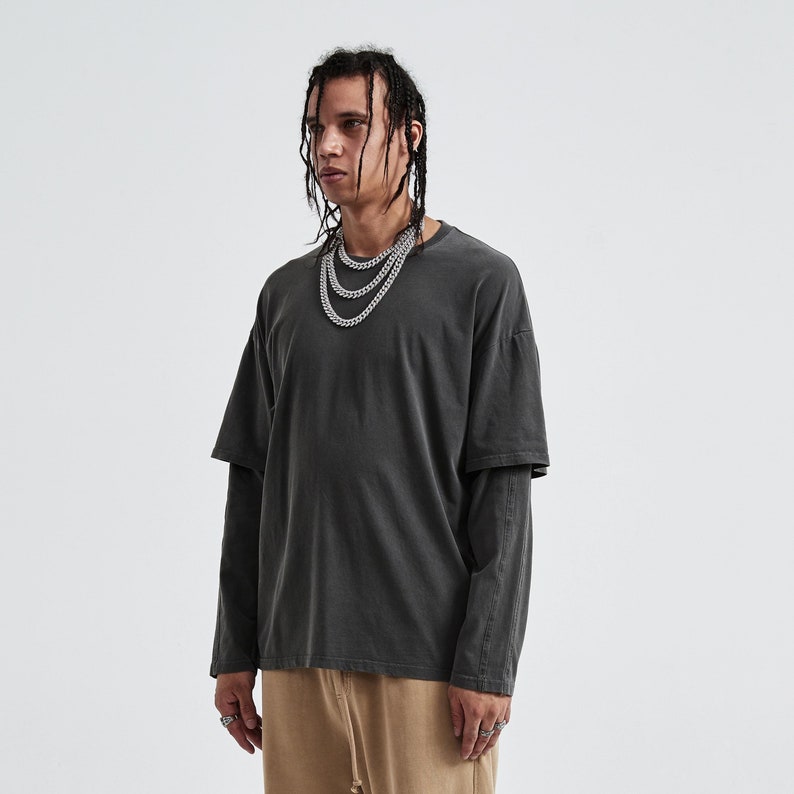 Double Layer Long Sleeve Tee Shirt Goth Clothes - Etsy