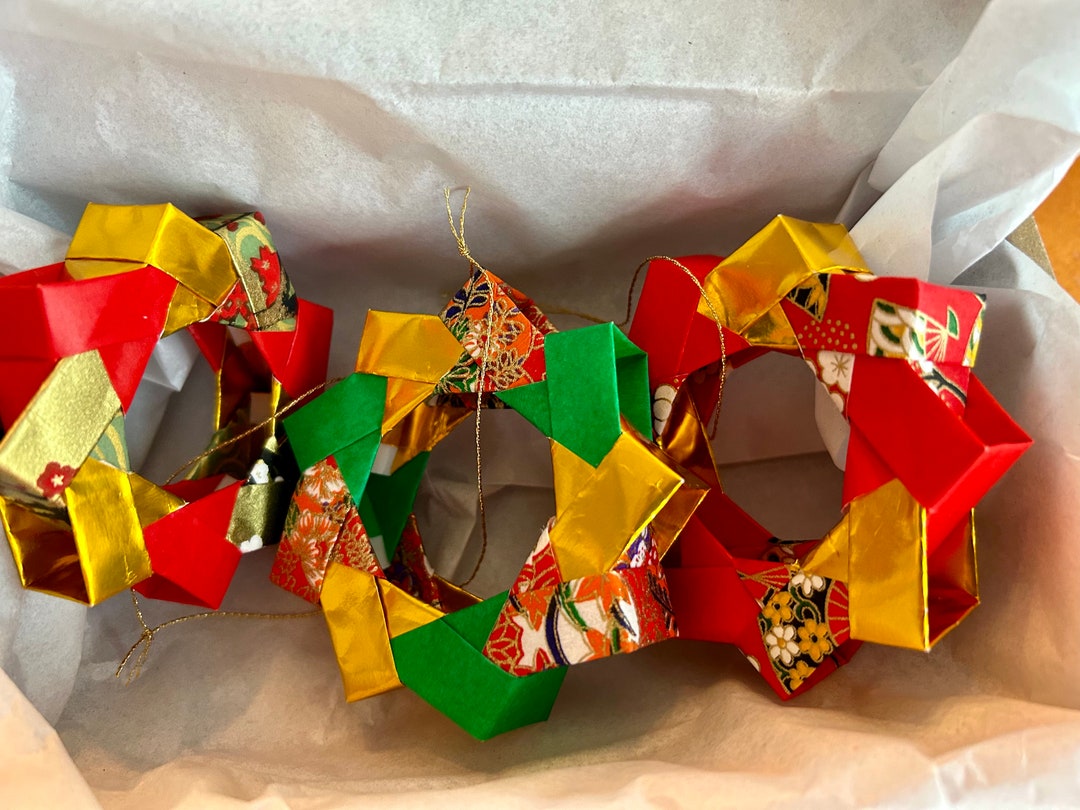 Origami Wheel Ornaments Set of 3 - Etsy