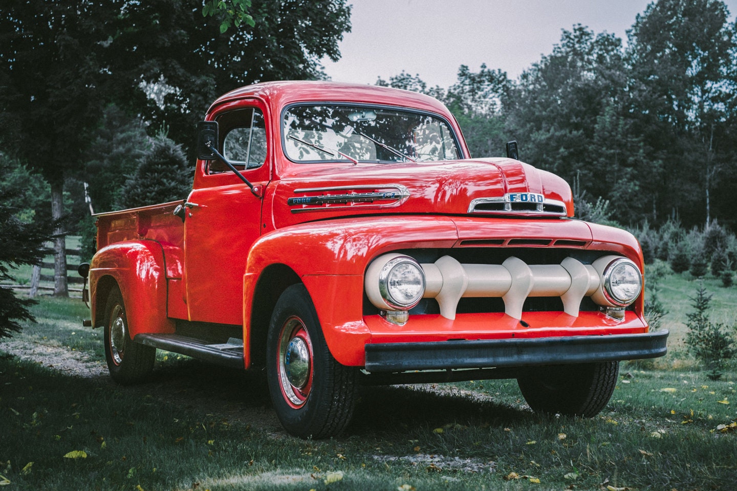 Classic Car Photography - 1951 Red Ford F2 Pickup Truck, Classic Car ...