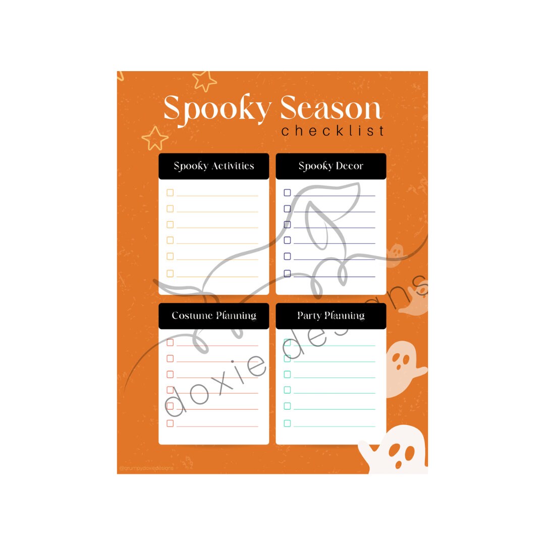 Spooky Season/halloween Planner Checklist - Etsy