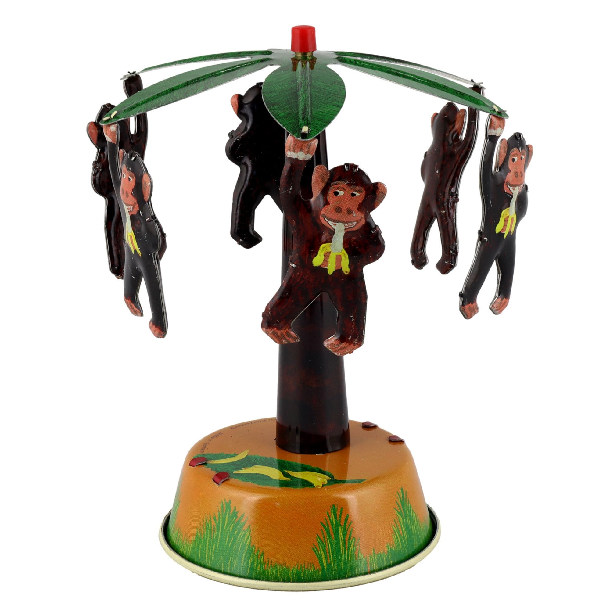 Tin Toy Carousel With Monkeys Jungle Monkey Carousel Monkey - Etsy