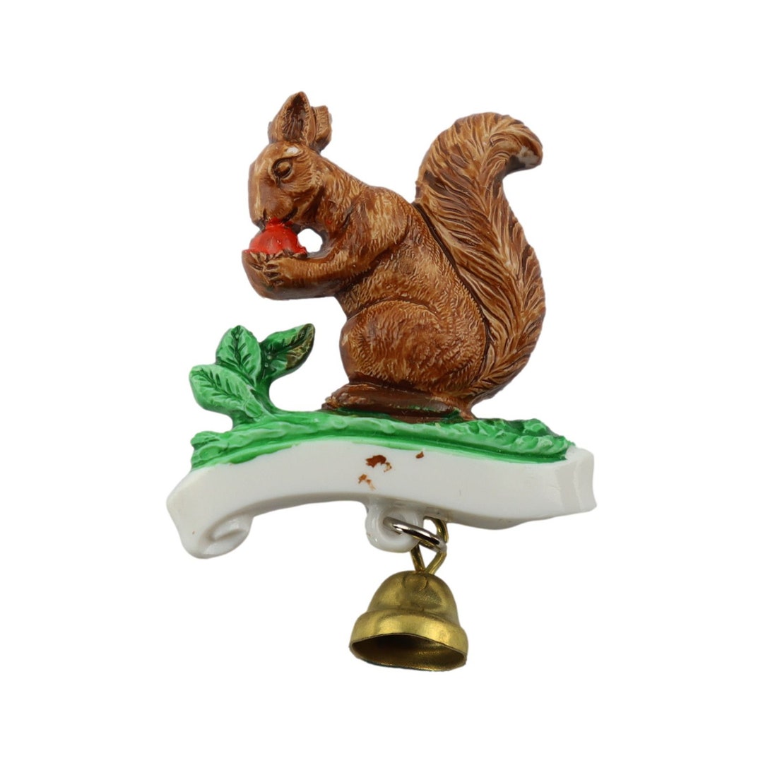 Badge Pin Squirrel & Bell Lapel Pin - Etsy