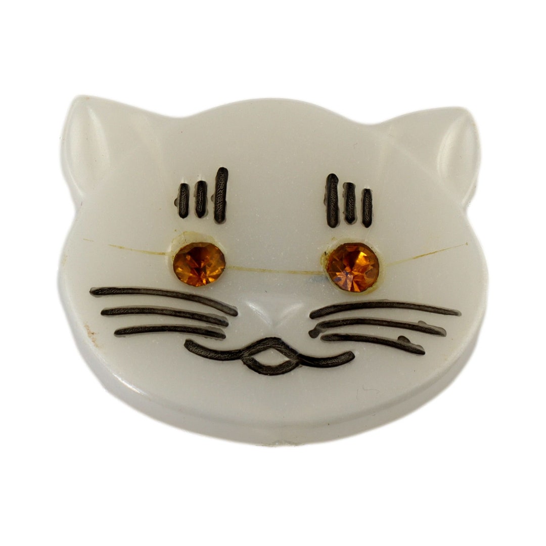 Badge - Cat Head - Orange - DDR Pin - Etsy