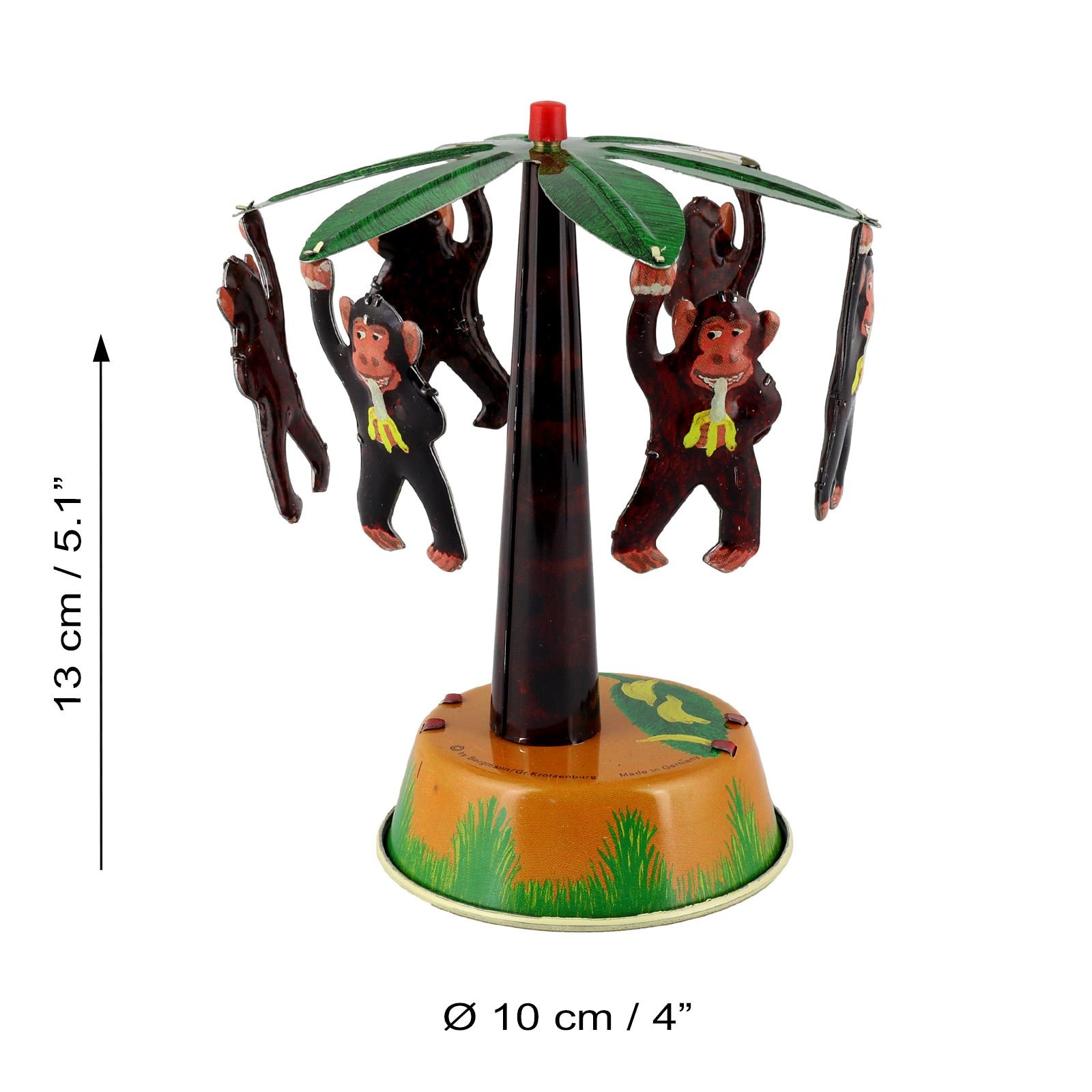 Tin Toy Carousel With Monkeys Jungle Monkey Carousel Monkey - Etsy