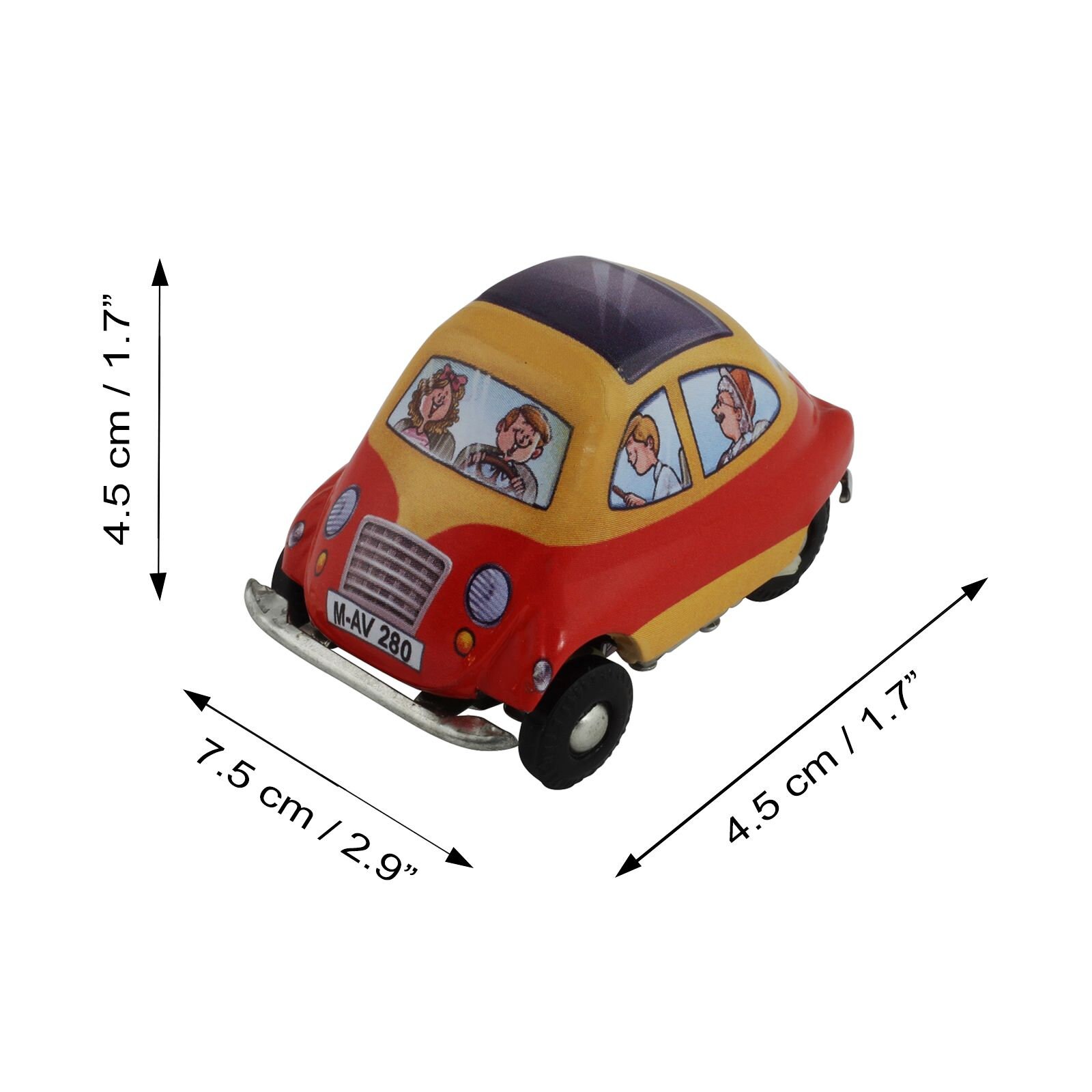 Tin Toy Wind-up Car Mini Racer Yellow Red Tin Car - Etsy