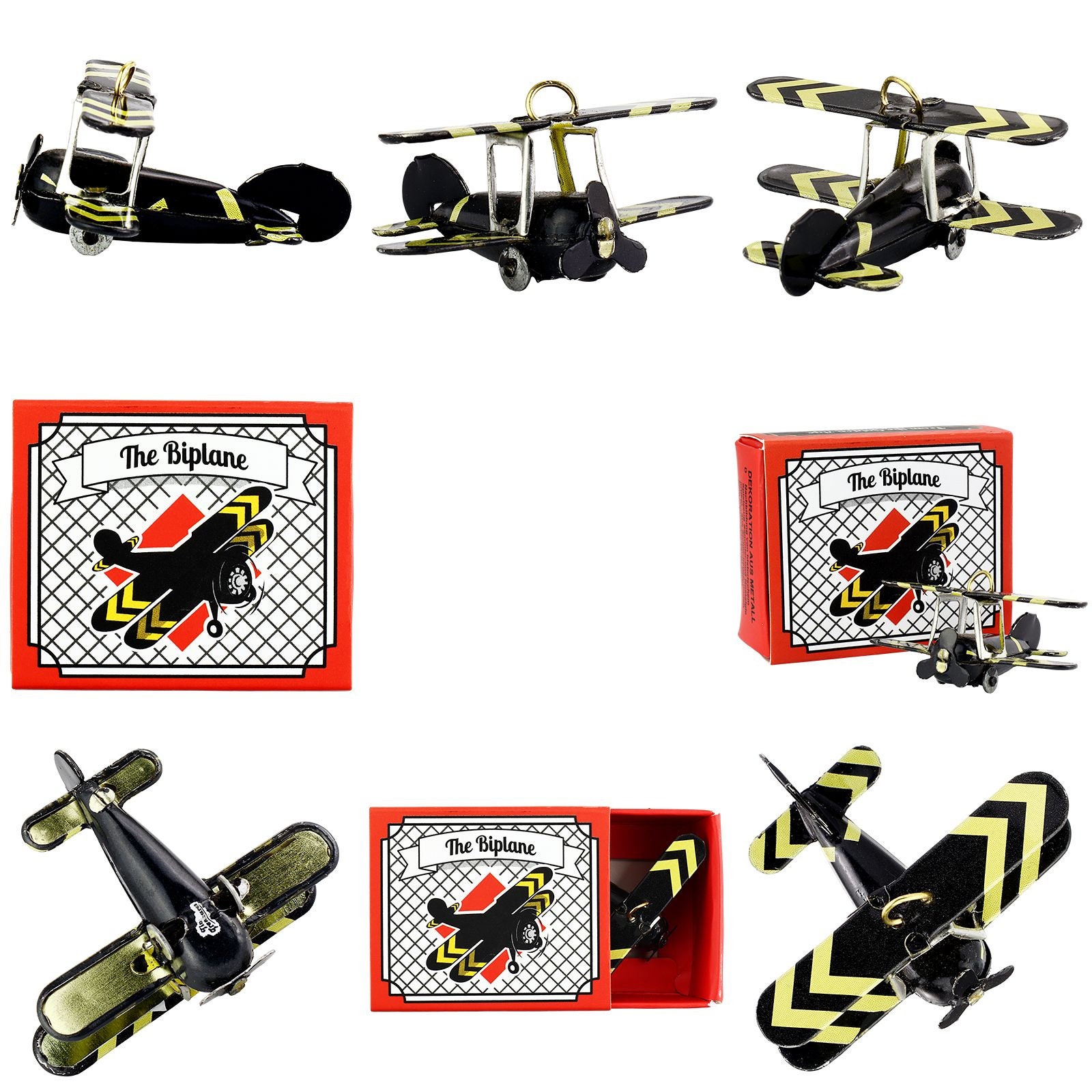 Tin Toy Mini Airplane Biplane Decorative Pendant Metal - Etsy