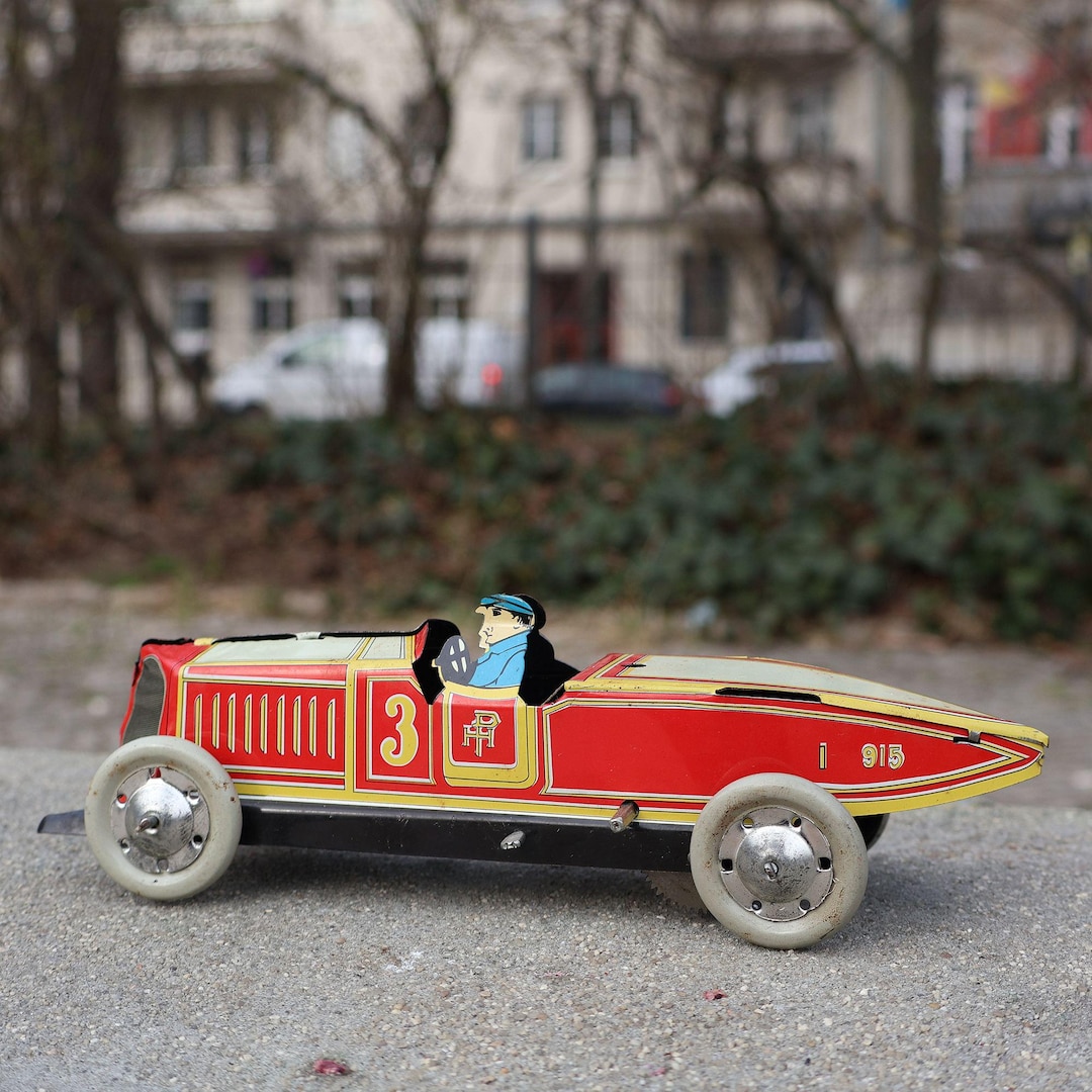 Tin Toy Vintage Car Paya No.3 Vintage Racing Car Tin Car - Etsy
