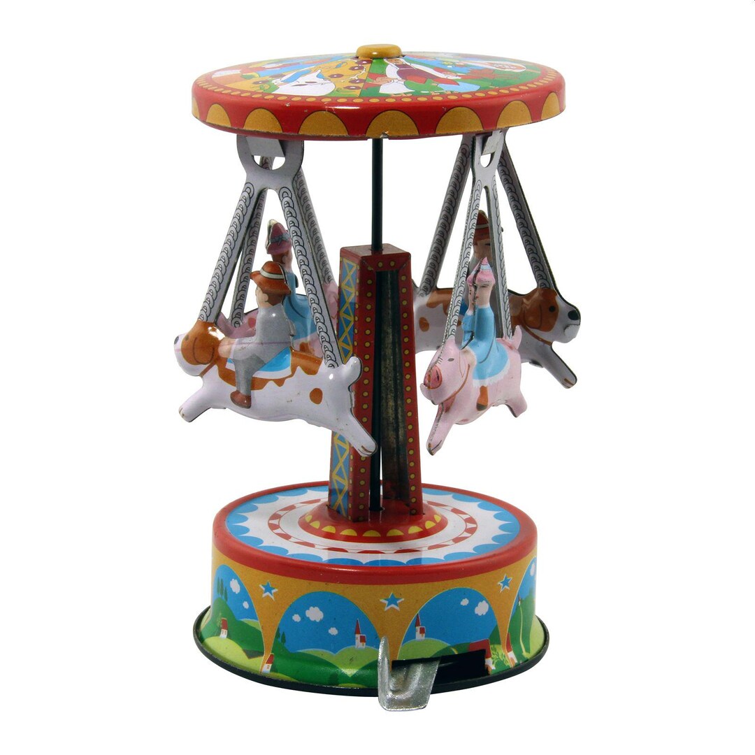 Tin Toys Carousel Pigs and Dogs - Etsy