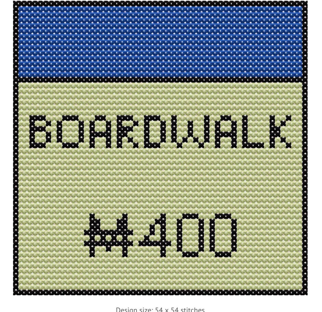 Monopoly Boardwalk Tile Counted Cross Stitch Pattern - Etsy