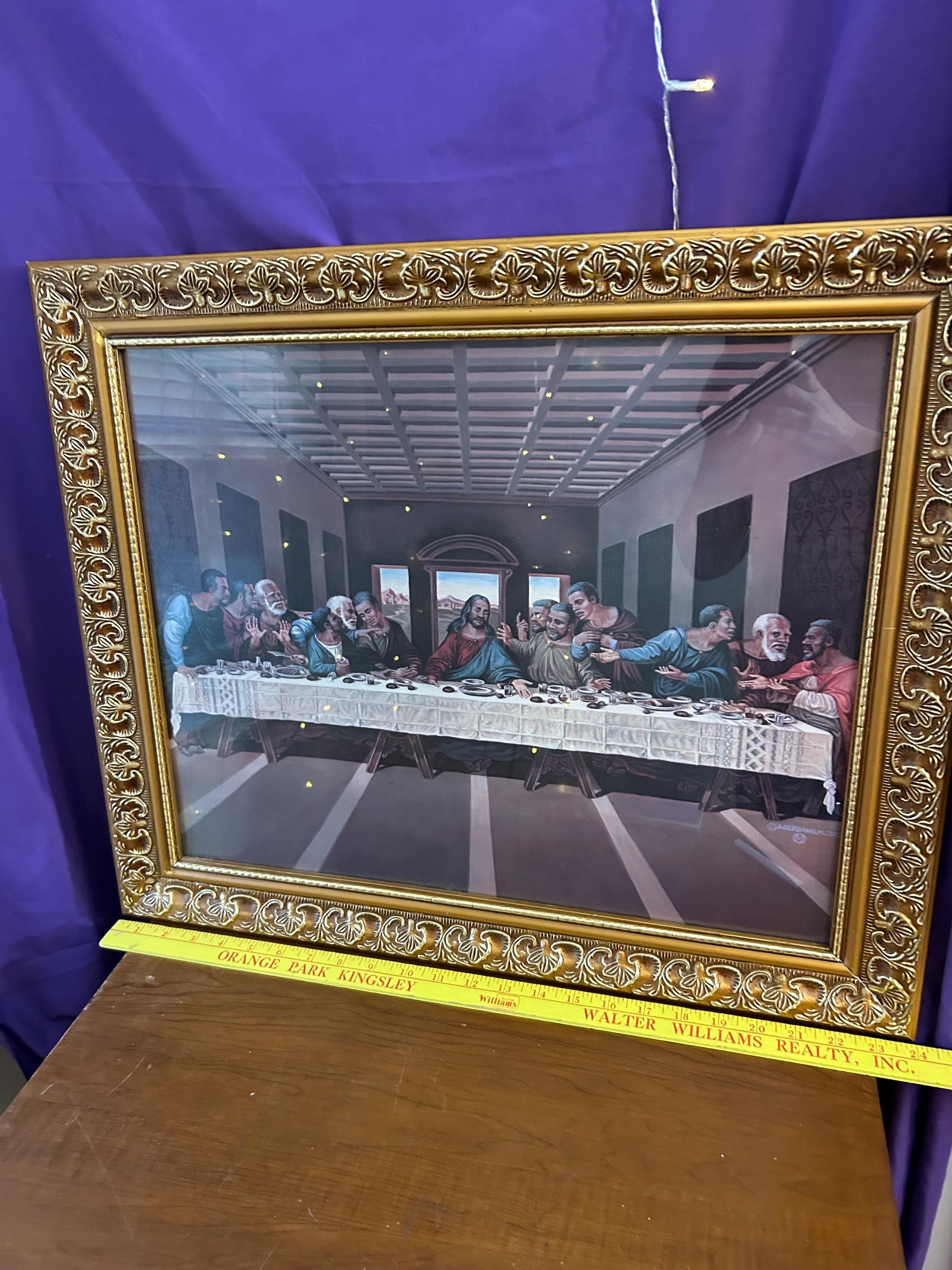 Black Last Supper With Gold Frame - Etsy